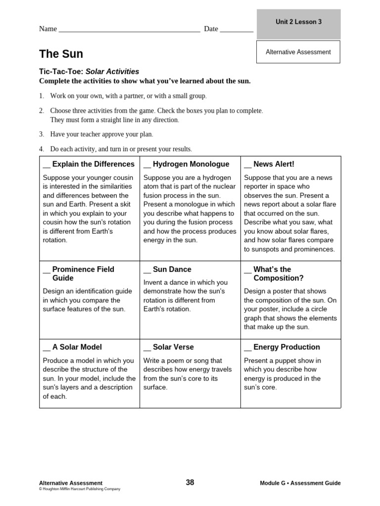 Alternative Assessment Sun | PDF