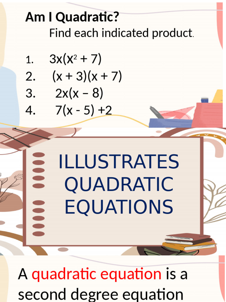Illustrates Quadratic Equation | PDF