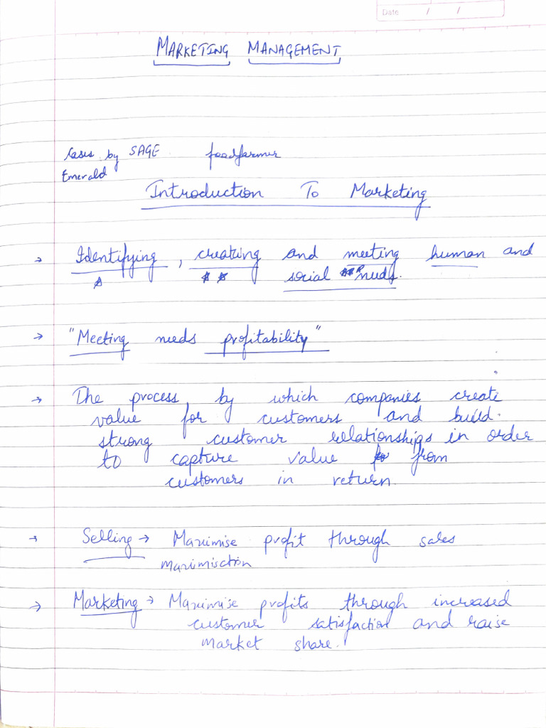 Marketing Notes | PDF