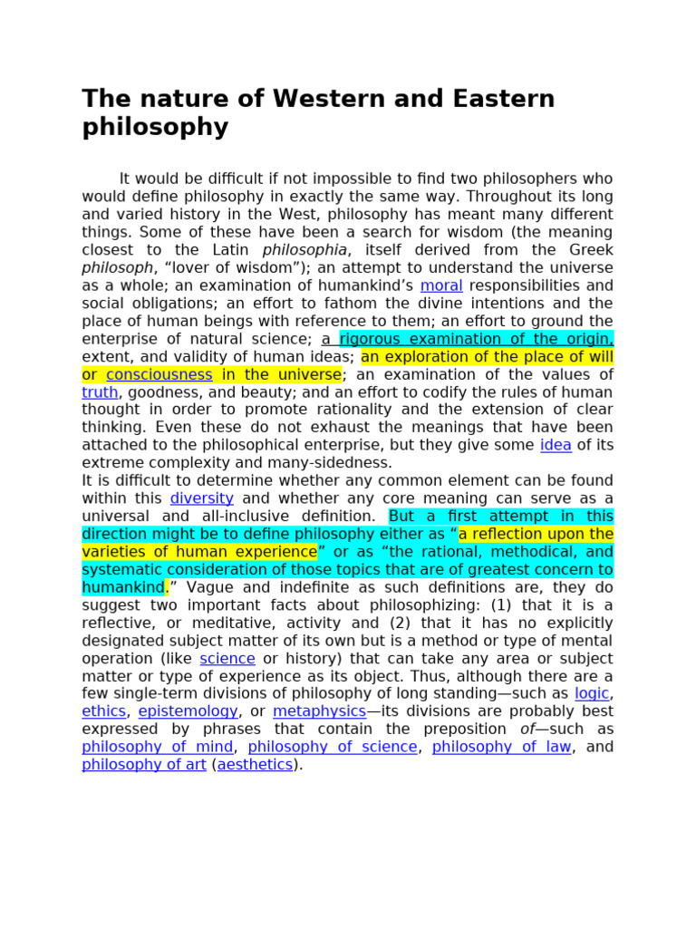 Western Eastern Philosophy | PDF | Western Philosophy | Rationality