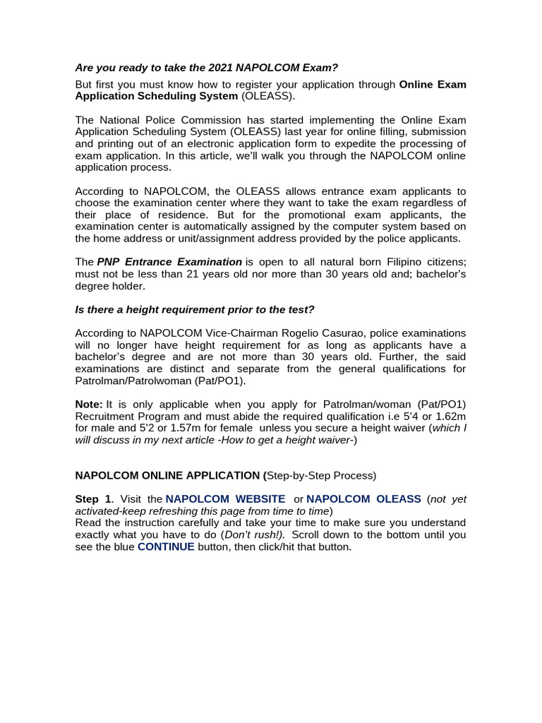 napolcom requirements | PDF