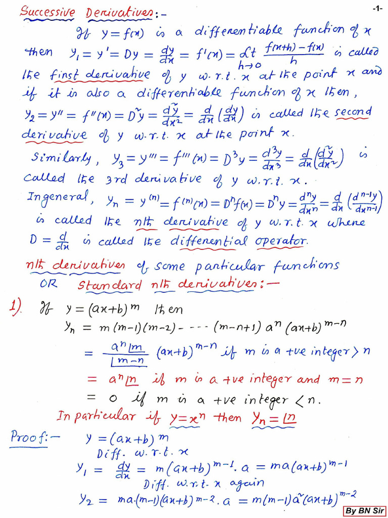 9.lecture No.9, Successive Derivative Page 1 To 10 | PDF