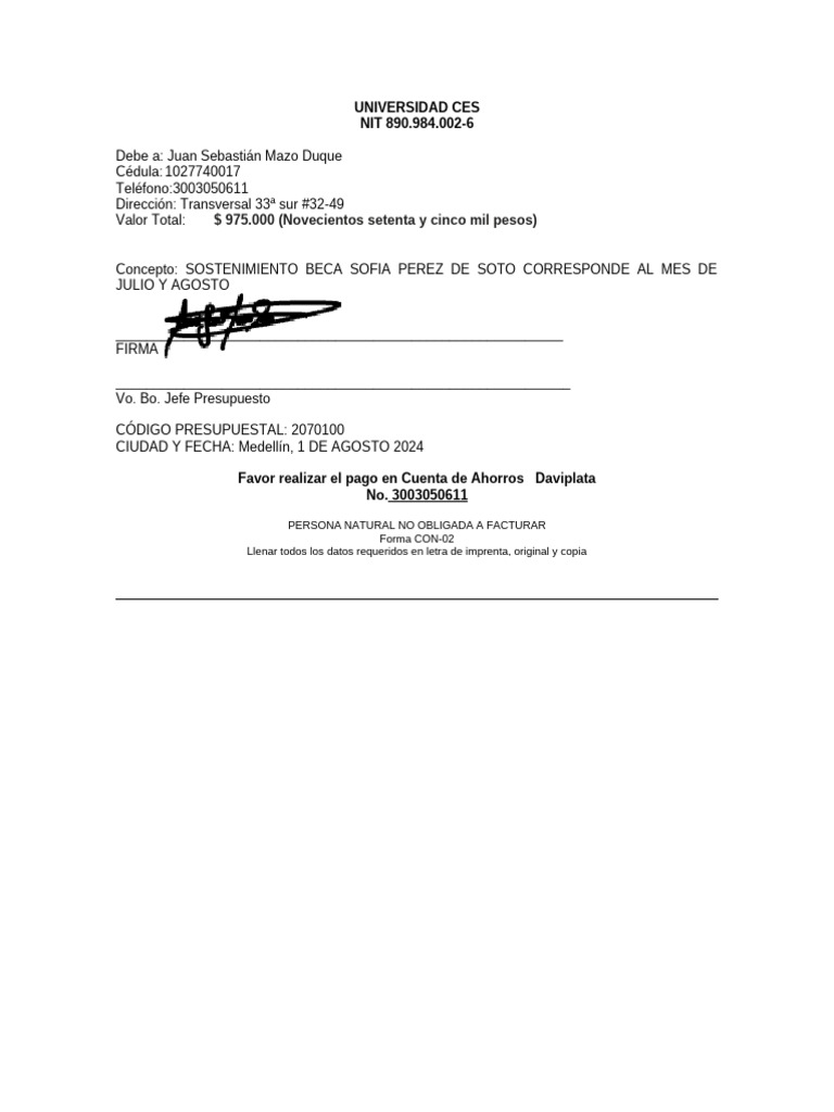 Cuenta de Cobro FSPS | PDF Cuenta de Cobro FSPS | PDF