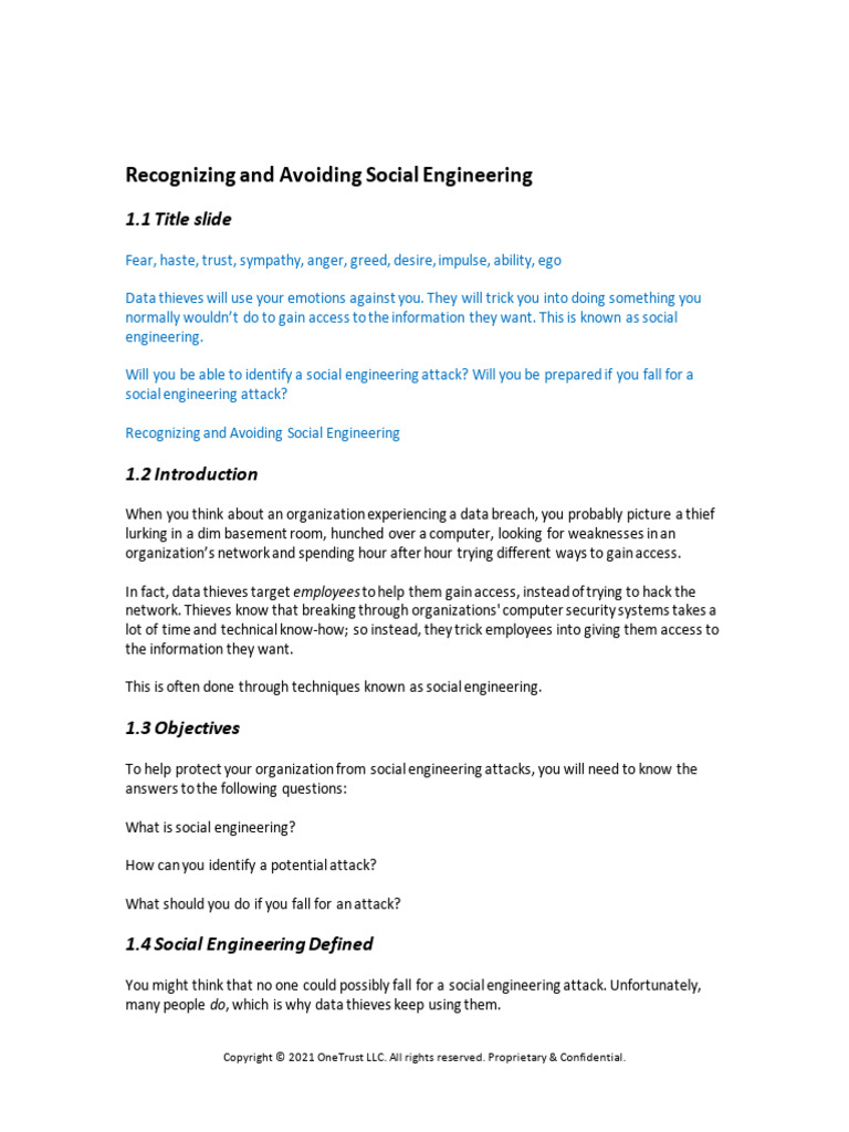 Social Engineering - USEN - Answers | PDF | Phishing | Social Science