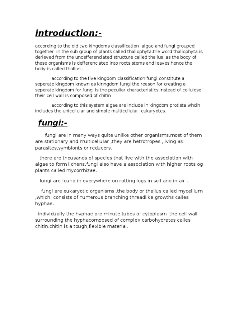 Introduction:-: Fungi | PDF | Social Science