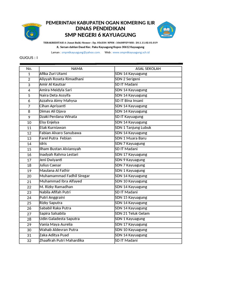 Nama SIswa MPLS 2024 | PDF