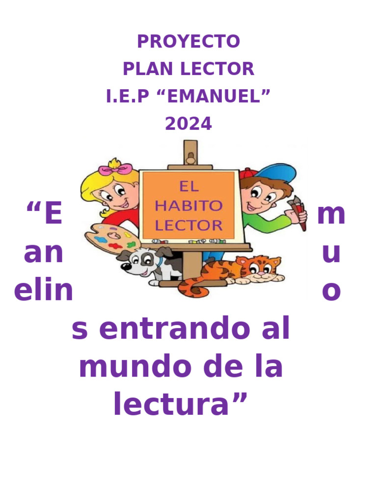 PROYECTO PLAN LECTOR PRIMARIA I.E.P 2024 | PDF