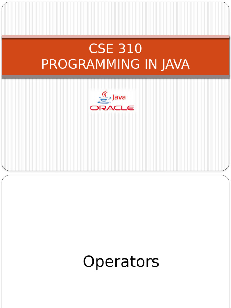 CSE 310 Programming in Java | PDF