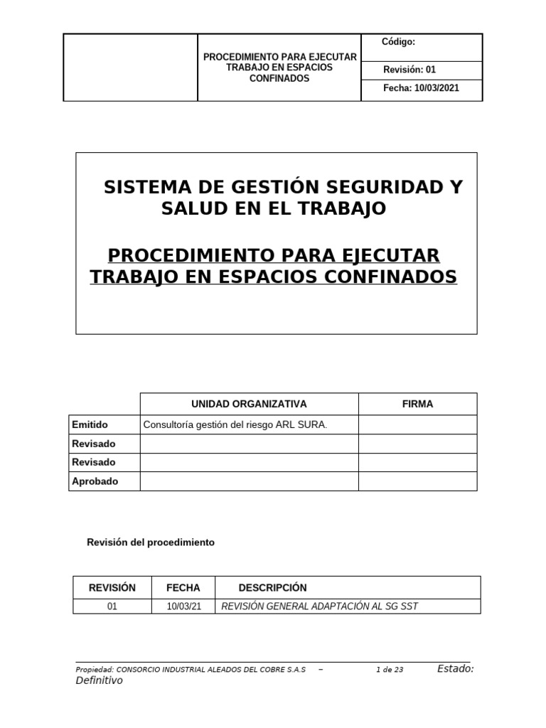 Espacios Confinados Cialc | PDF