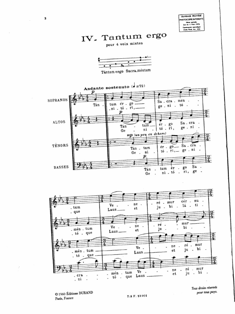 Durufle - Tantum Ergo SATB | PDF