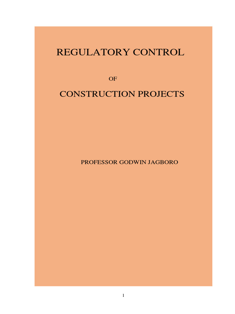 Regulatory Control of Construction Projects | PDF