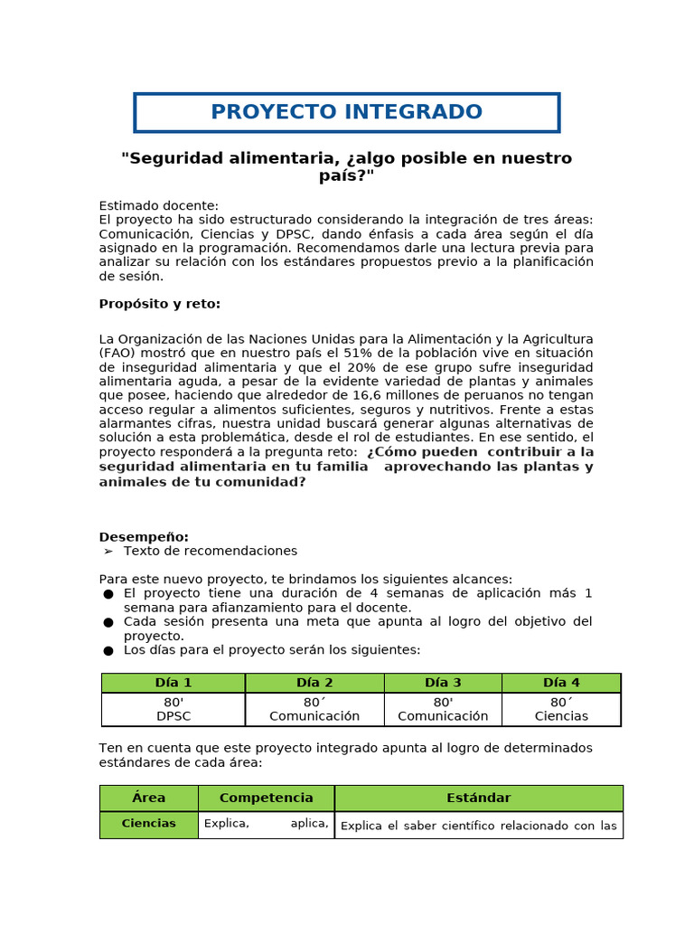 PROYECTO INTEGRADO | PDF