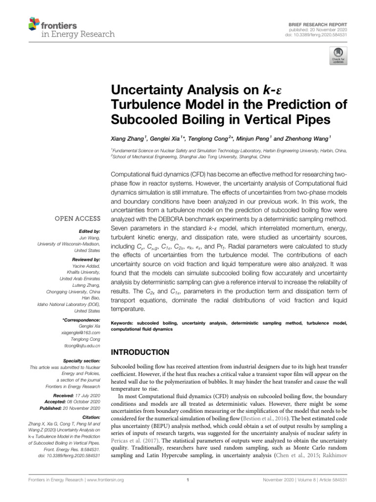 Uncertainity Keps Subcooled Boiling Report | PDF
