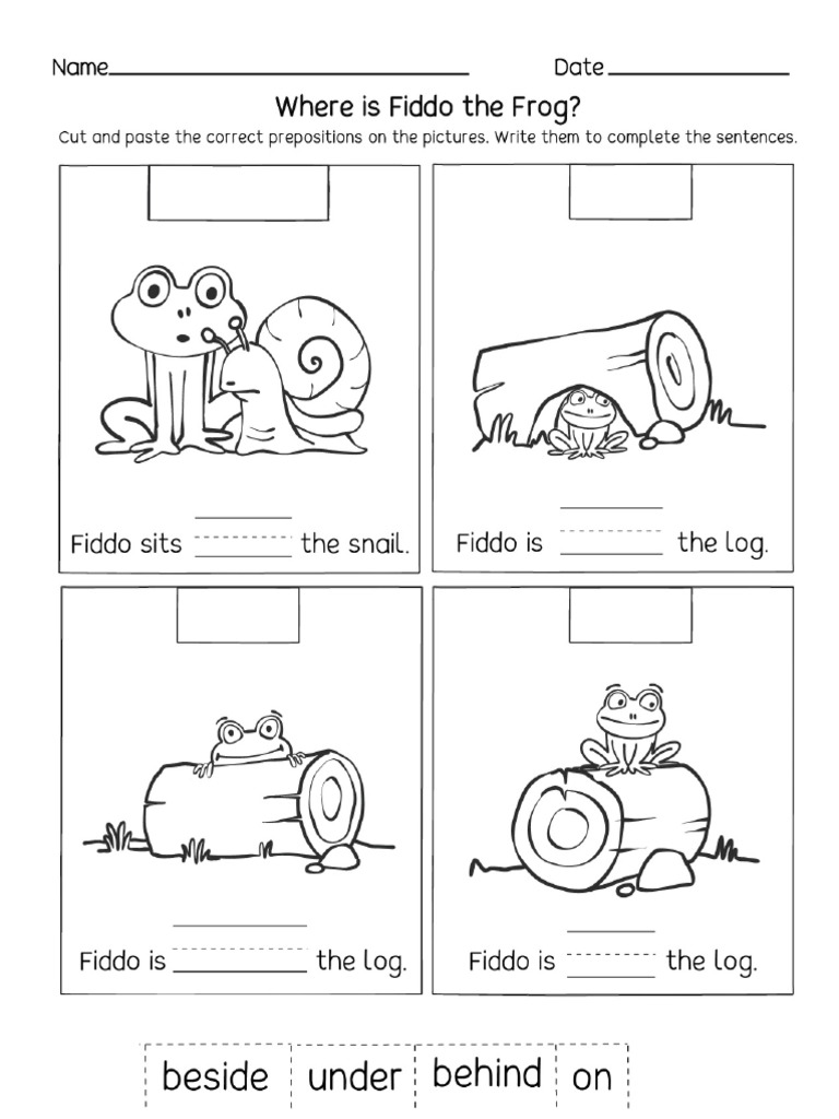 Prepositions - Beside, Behind, On & Under | PDF