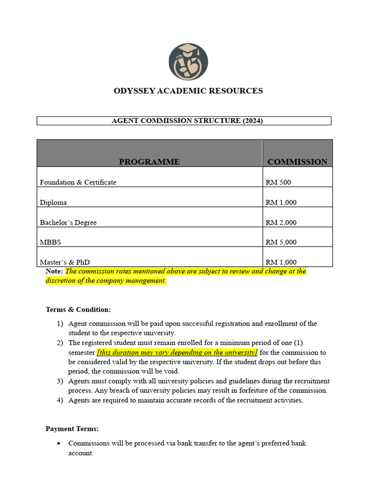 AGENT COMMISSION STRUCTURE (2024) | PDF