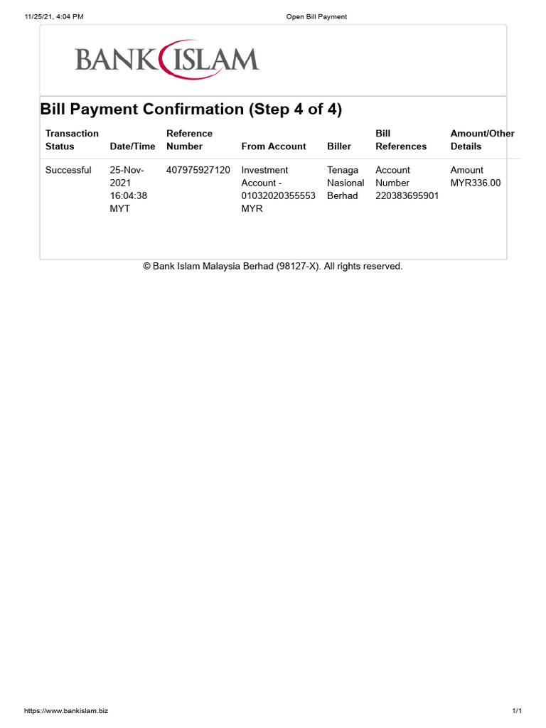 Bank Islam IB Bil Api | PDF