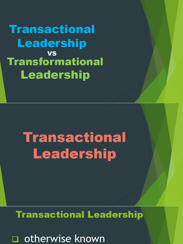 Transactional Leadership PPT Report | PDF