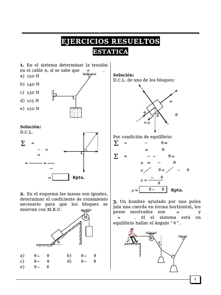 Estática Ejercicios Resueltos (1) 1 | PDF