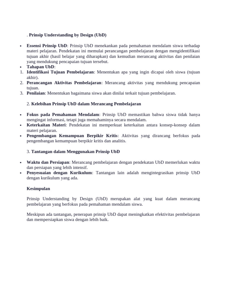 Prinsip Understanding by Design | PDF