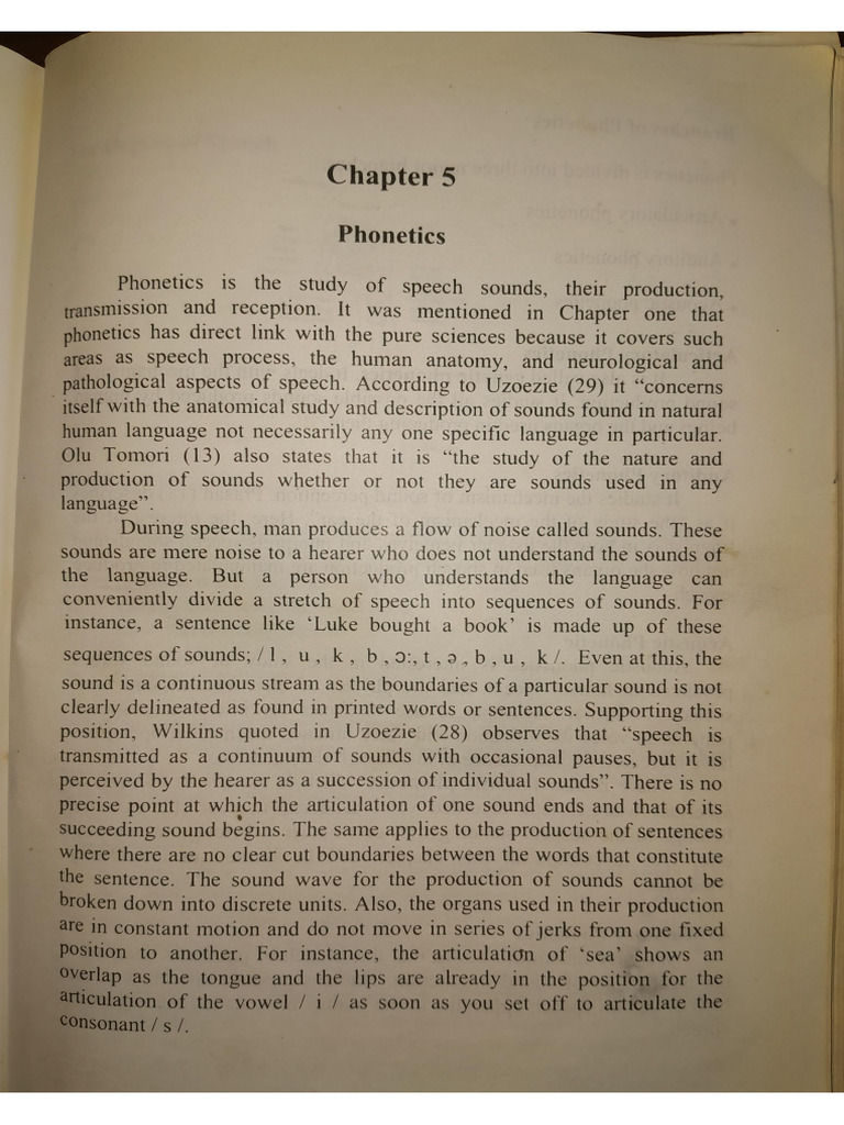 General Linguistic Note Chapter 5 Part 1 | PDF