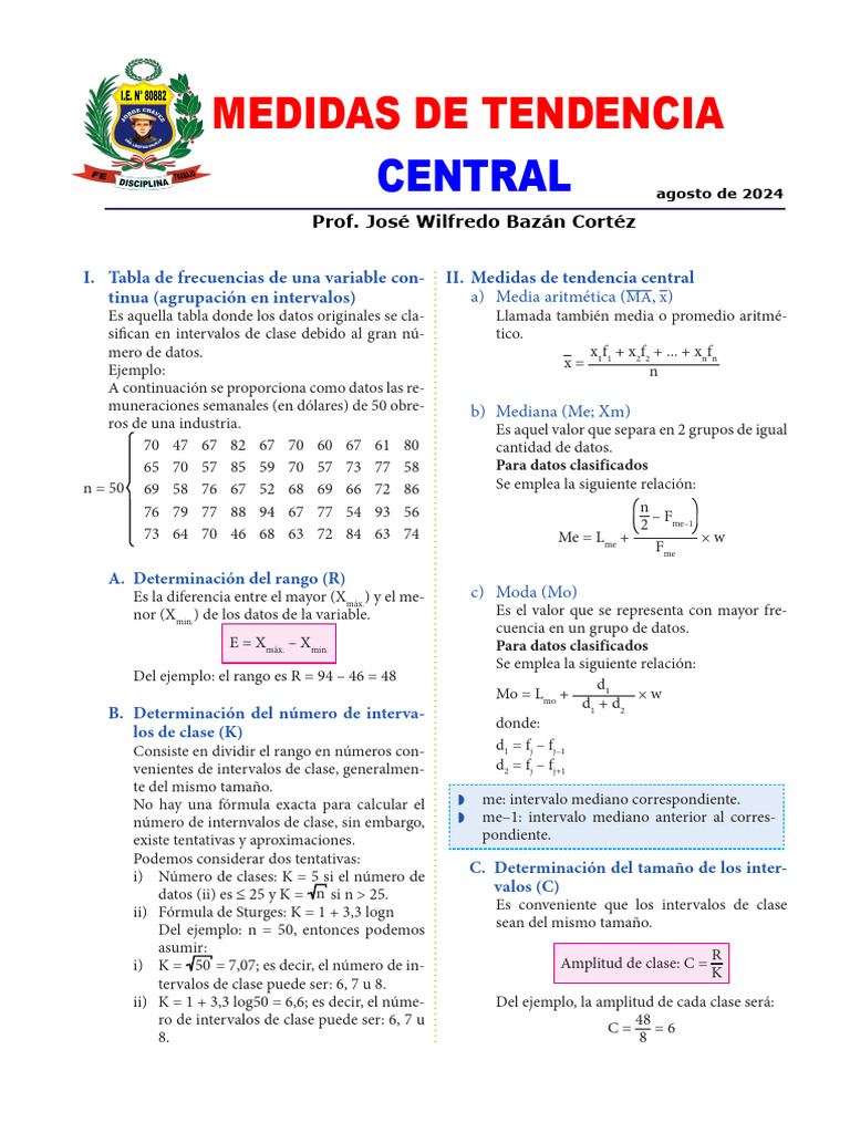 - Tabla-de-Frecuencias-de-una-Variable-Continua-4° | PDF