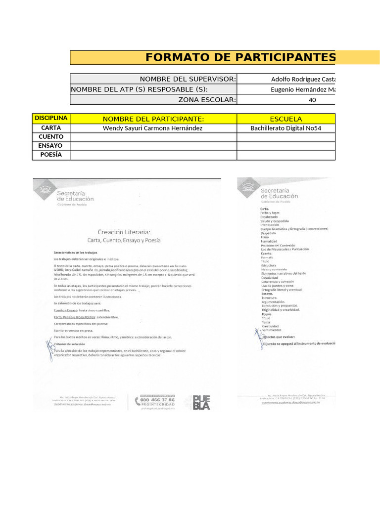 Cedula de Registro BD54 Carta Formal | PDF