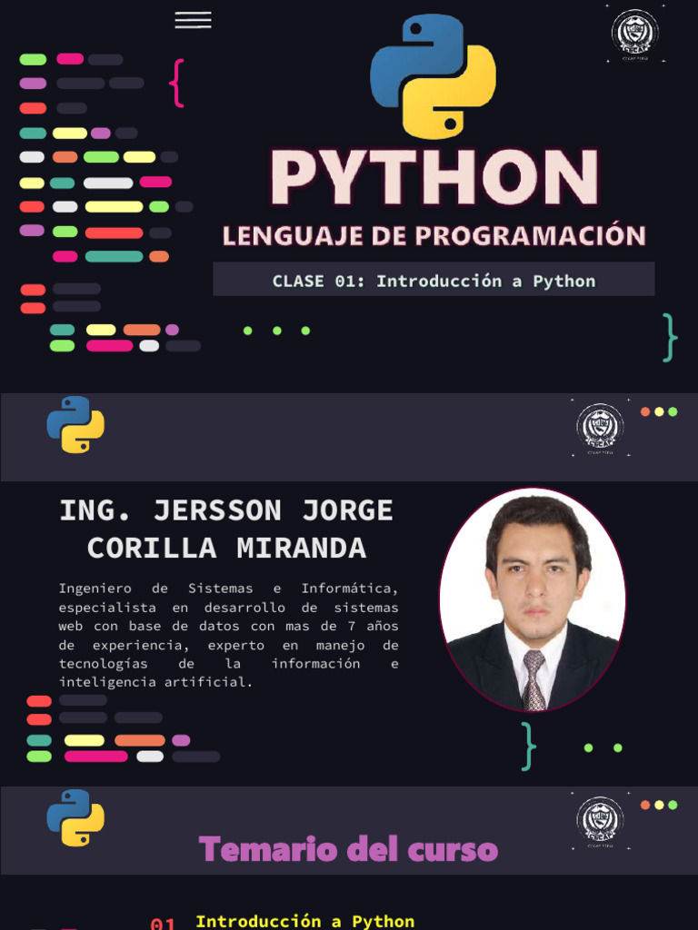 Clase 1 - Python | PDF | Python (lenguaje de programación) | Lenguaje de programación