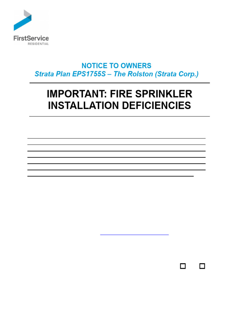 BN-202!01!09- Final Reminder Fire Sprinkler Installation Deficiencies | PDF