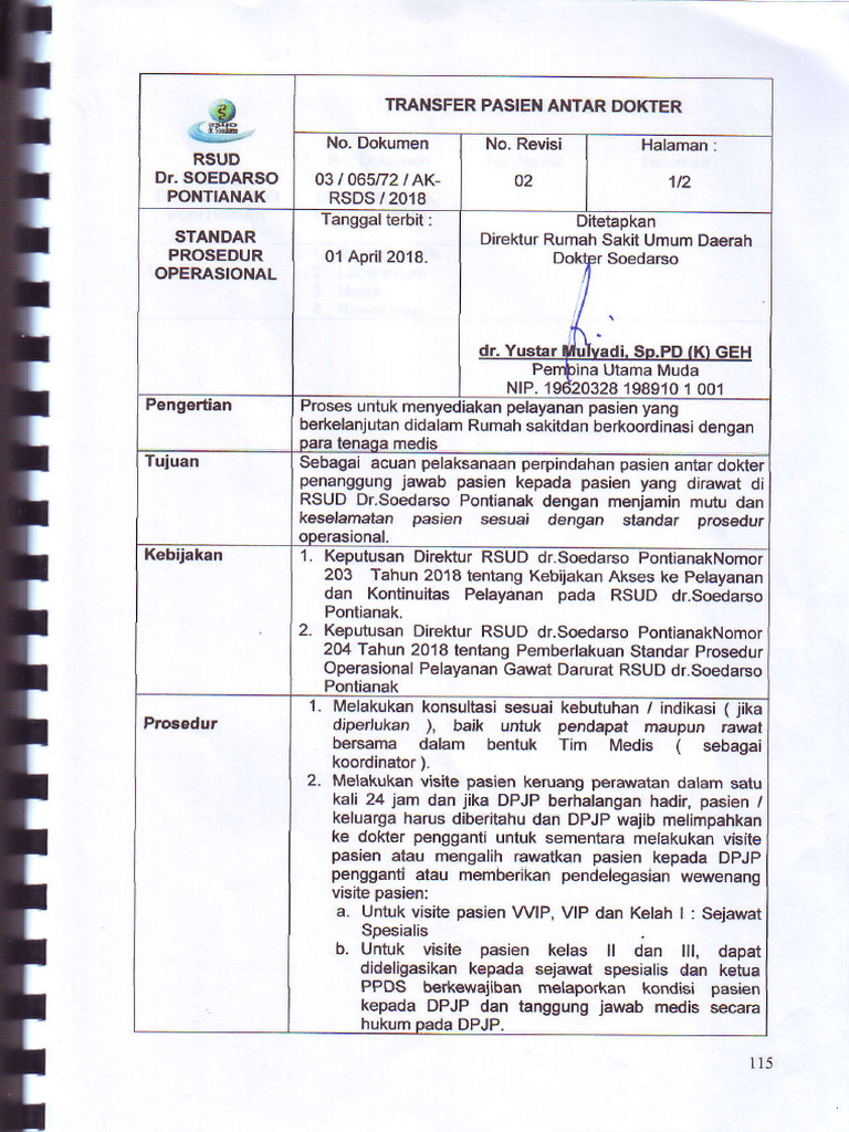 Transfer Pasien Antar Dokter | PDF