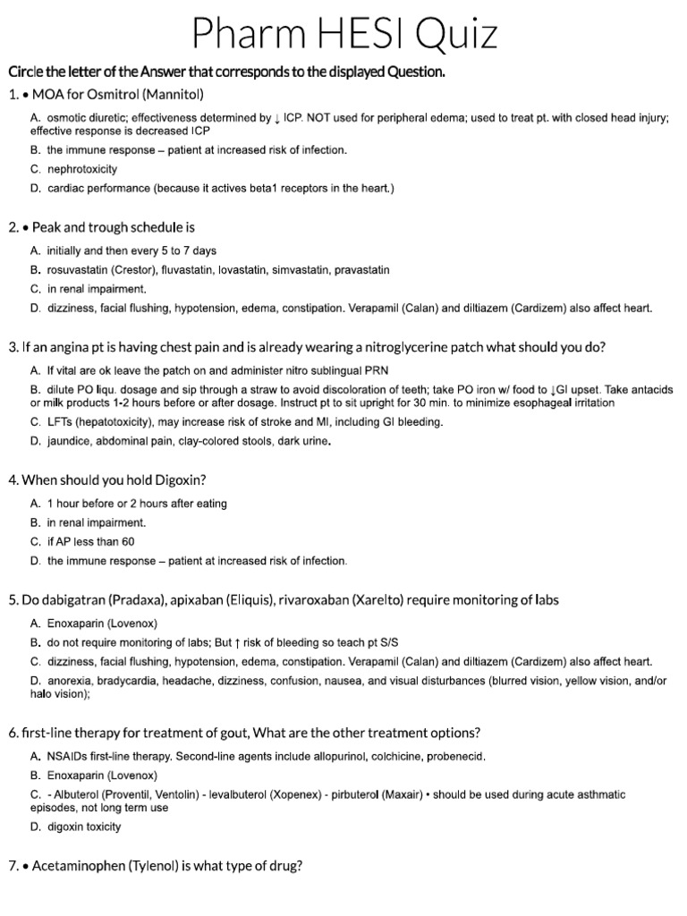 Pharm HESI Quiz v2 (Studystack) | PDF