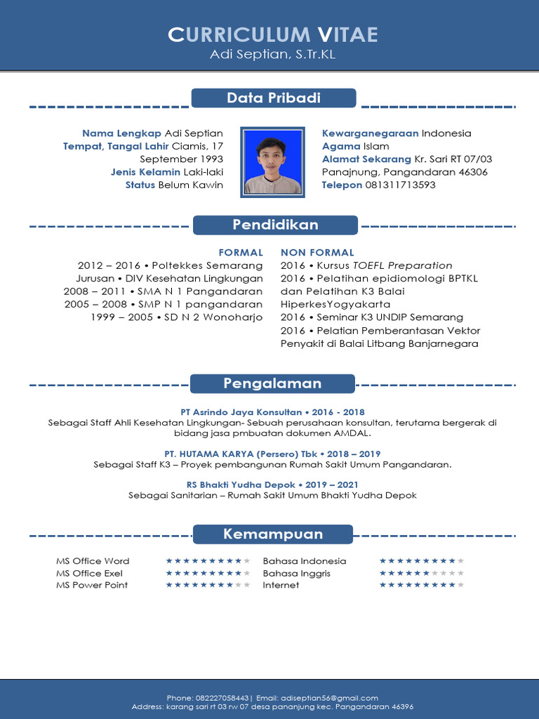 CV Adi Septian | PDF