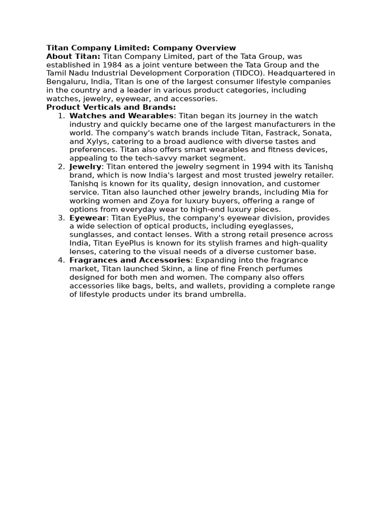 Titan Company Limited | PDF Titan Company Limited | PDF