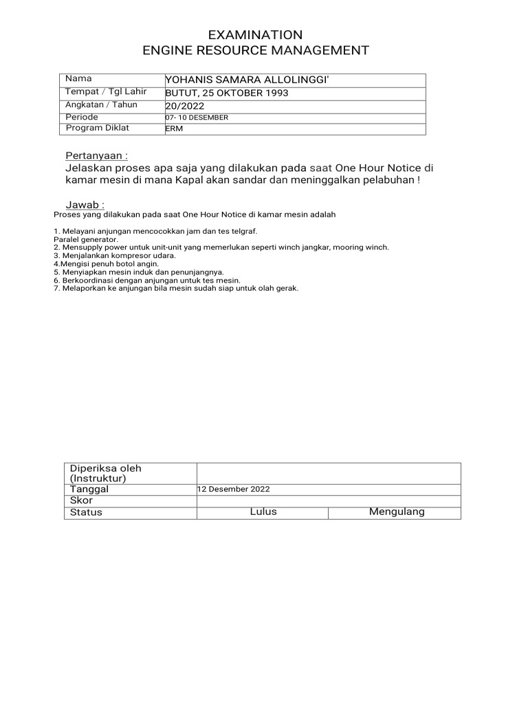 Soal Evaluasi Erm | PDF