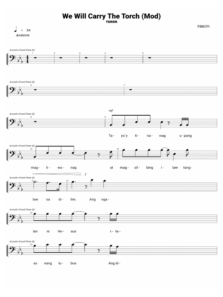 We Will Carry The Torch Tenor | PDF