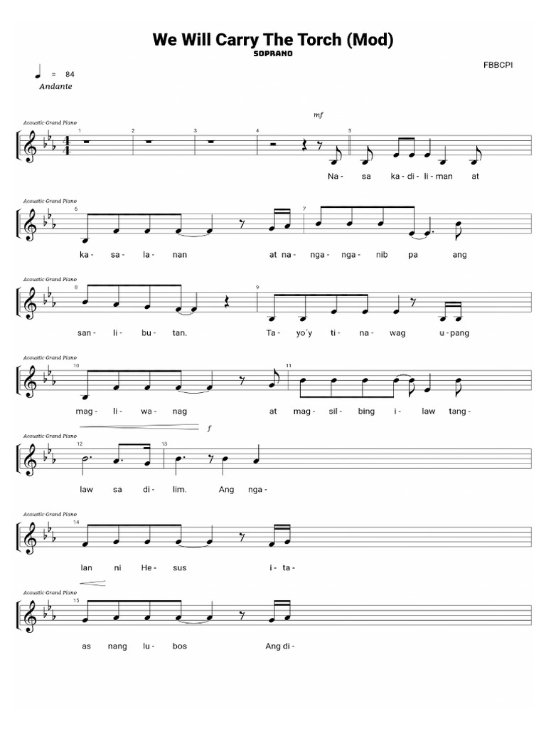 We Will Carry The Torch Soprano | PDF