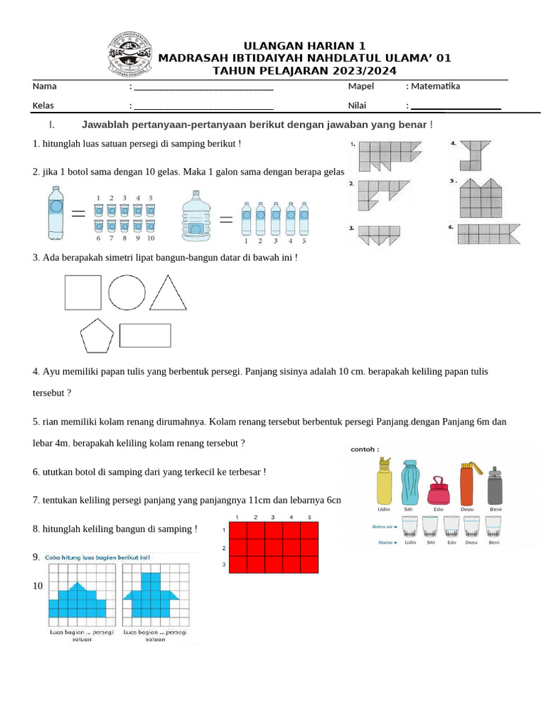 Lembar Ulangan Harian | PDF