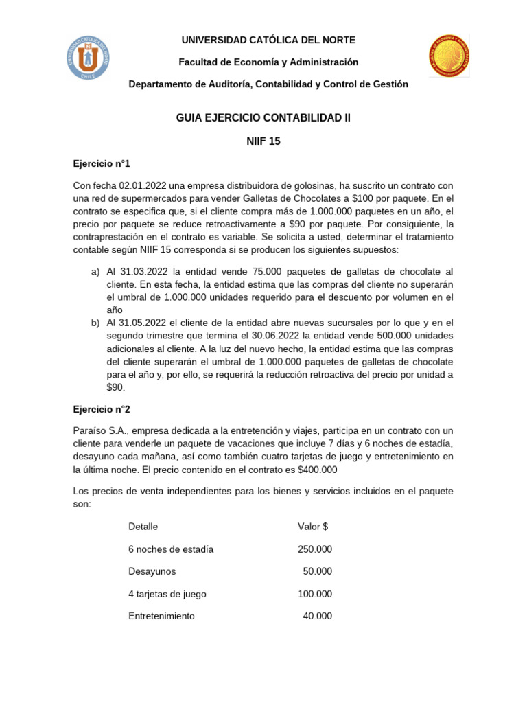 Guia Ejercicio Niif15 | PDF