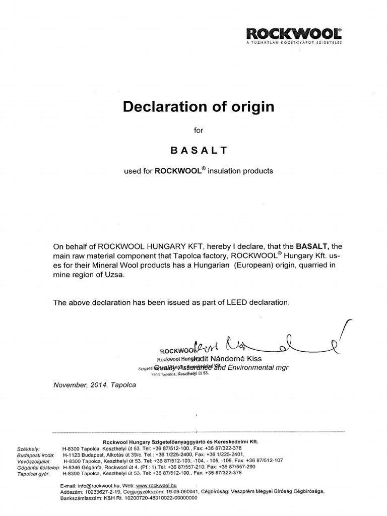 Certificat Provenienta Materie Prima | PDF