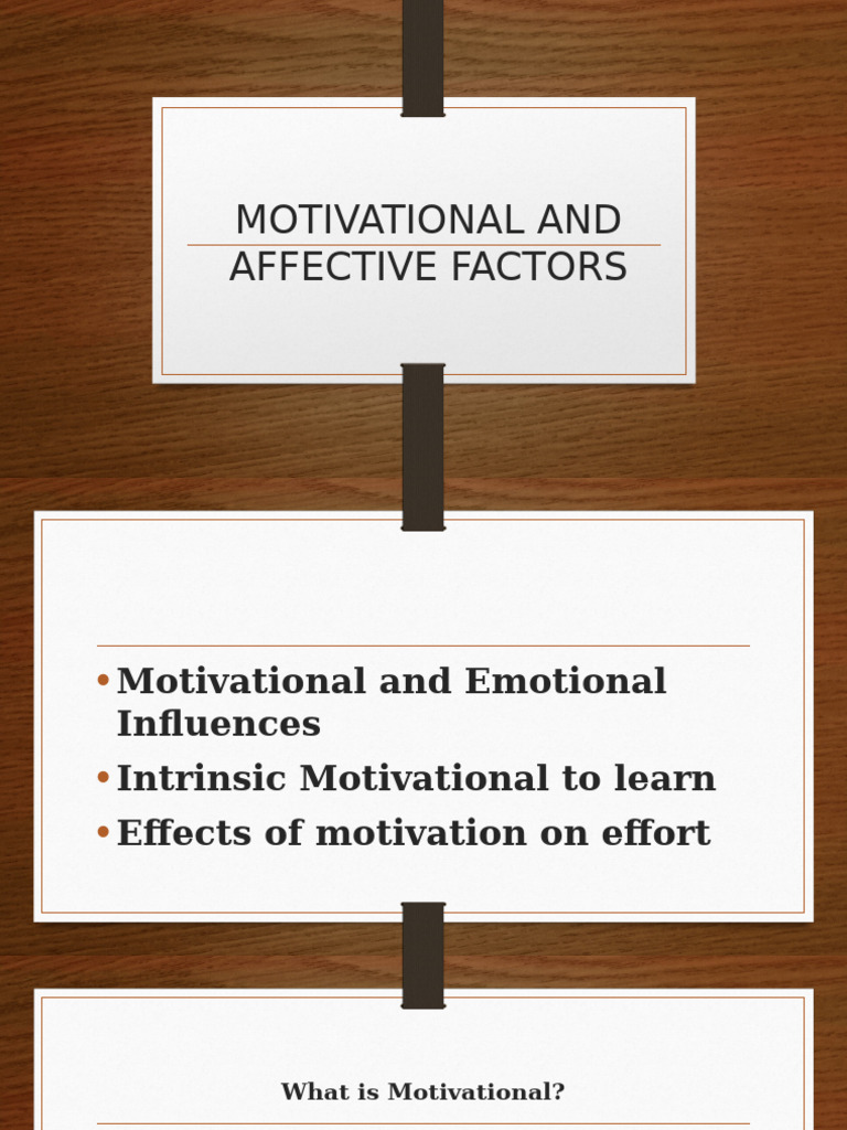Motivational and Affective Factors | PDF