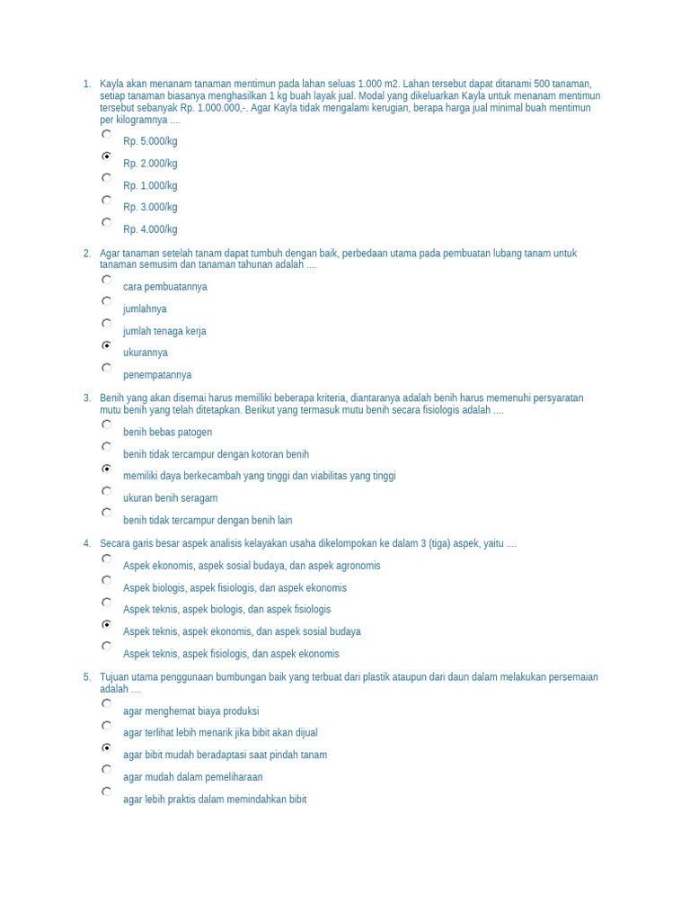 Latihan Soal MK-1 | PDF