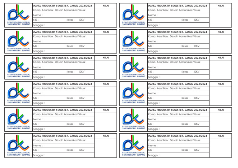 Nametag Stiker DKV | PDF