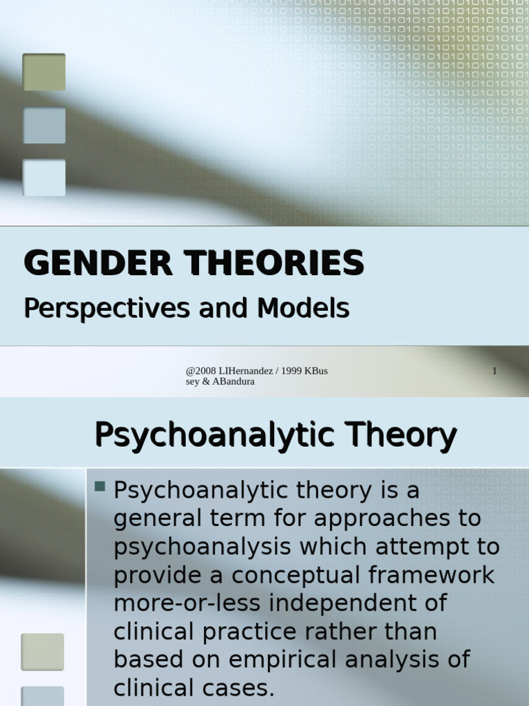 Gender Theories Lecture 3 | PDF
