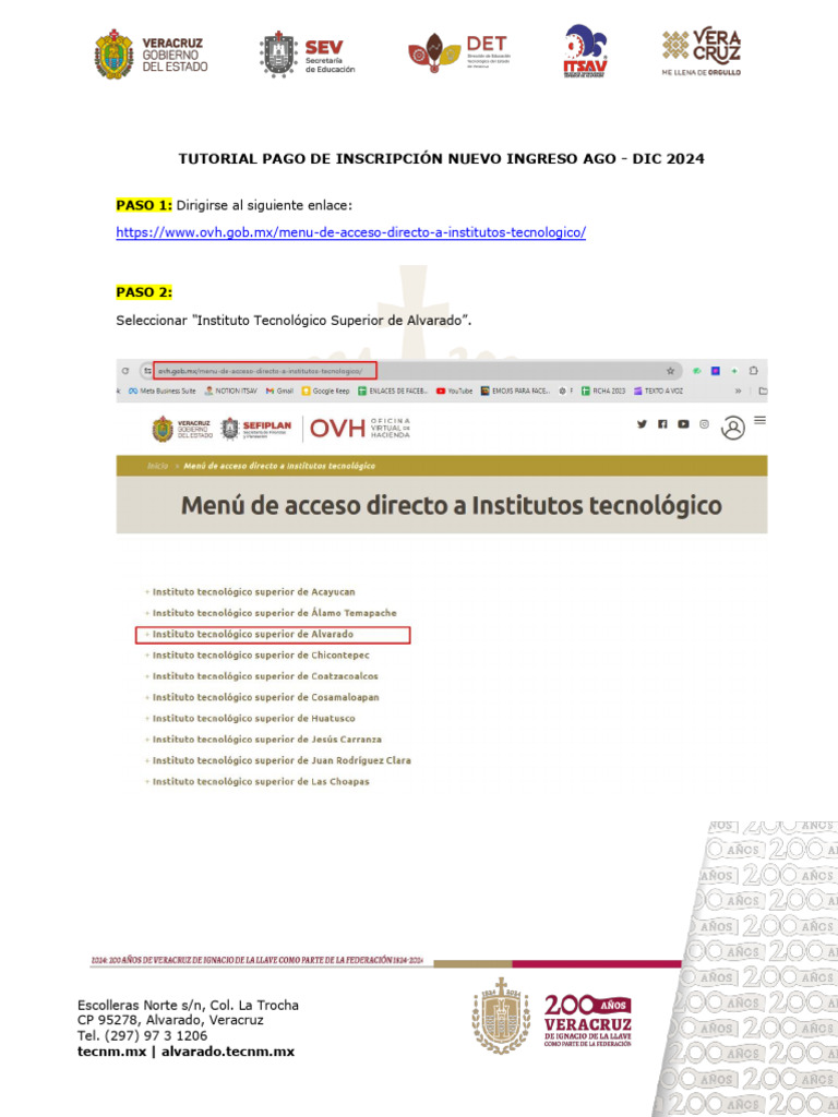 Tutorial Pago Inscripción Nuevo Ingreso 2024 | PDF