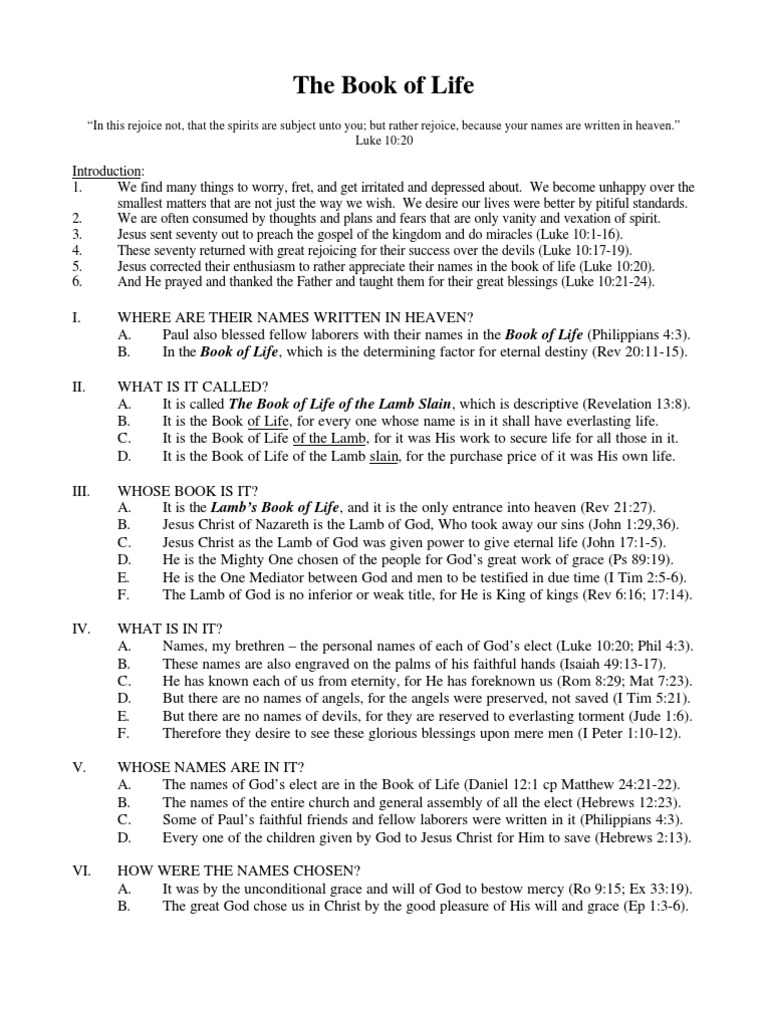 Book of Life | PDF | Lamb Of God | Eternal Life (Christianity)