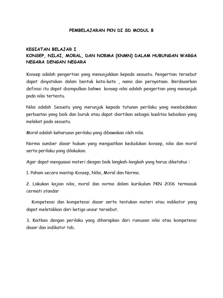 Rangkuman Modul 8 PKN | PDF