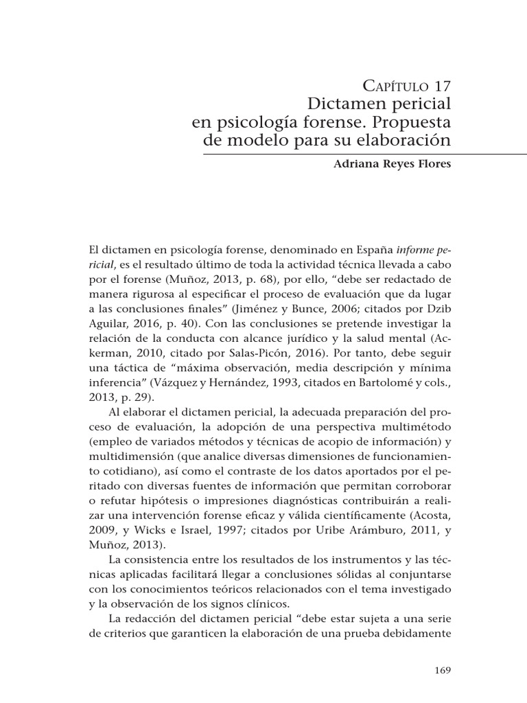 Modelo de dictamen pericial en psicología | PDF | Publicación | Sicología