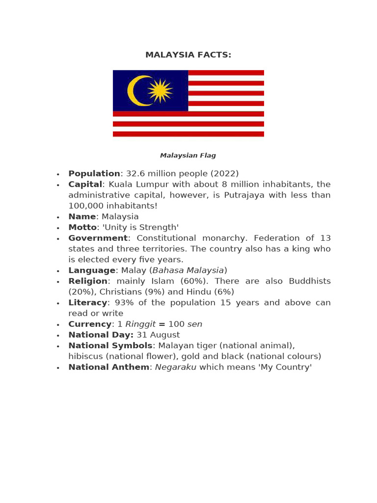 Malaysia Facts 2 | PDF