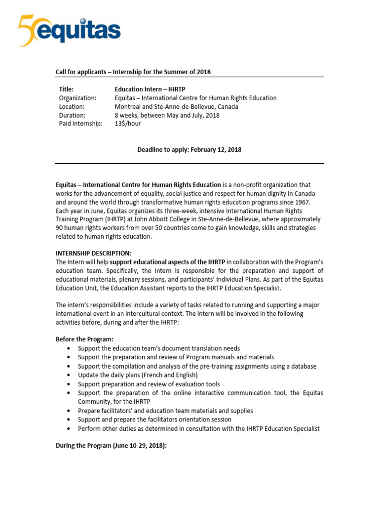 2018 Equitas Education Assistant ENG | PDF