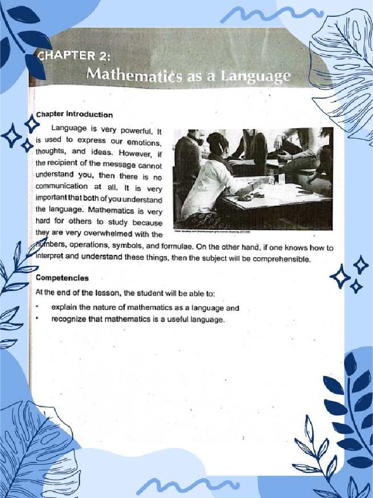 Chapter 2 - Lesson 1 and 2 (Language of Mathematics and Elementary ...