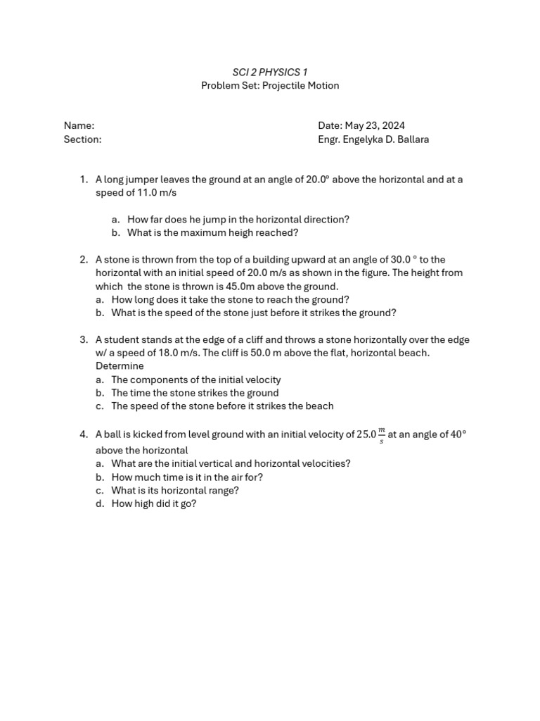 Problem Set Sci2 | PDF